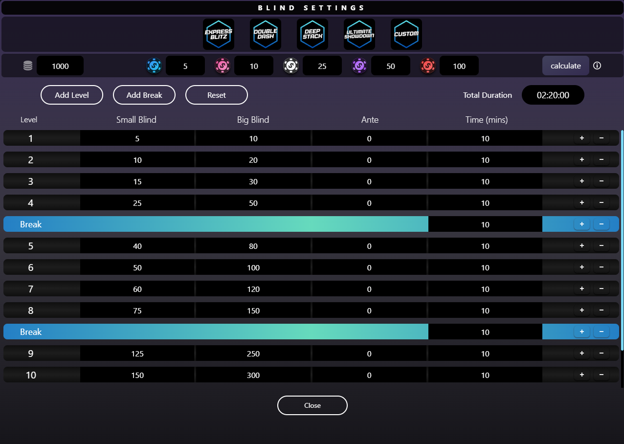 Poker Tournament Host and Blind Clock | Blind Shark